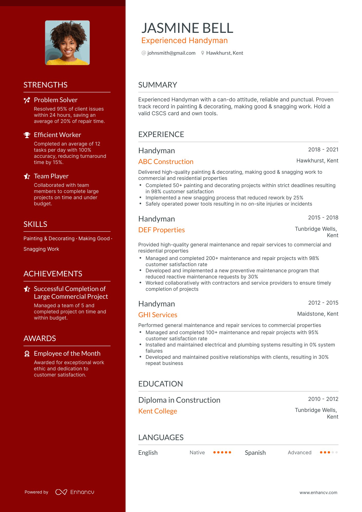 5 Handyman Resume Examples & Guide for 2024