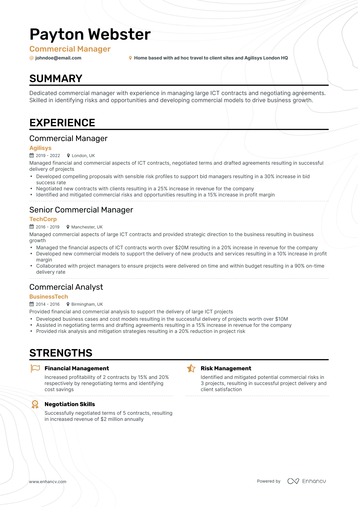 5 Commercial Manager Resume Examples & Guide for 2023