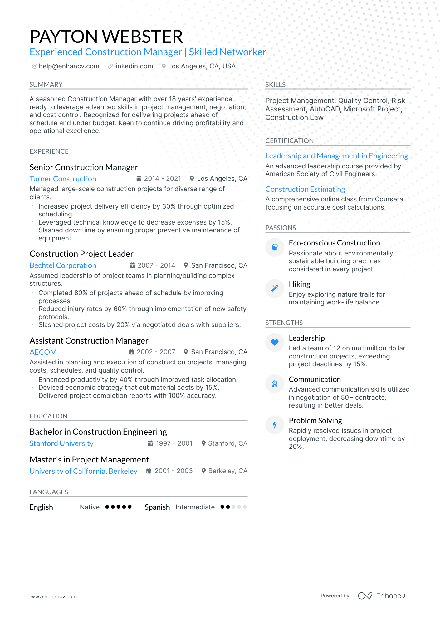 10 Construction Business Owner Resume Examples & Guide for 2026