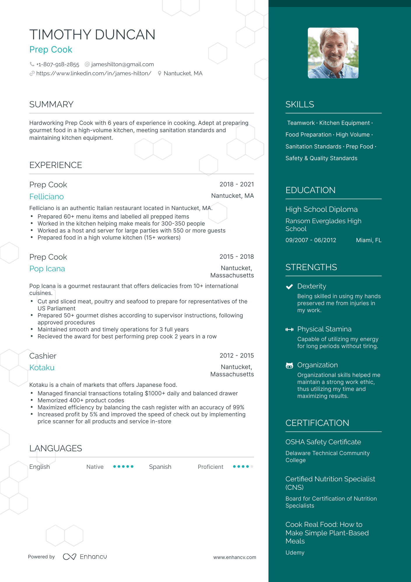5 Prep Cook Resume Examples & Guide for 2024