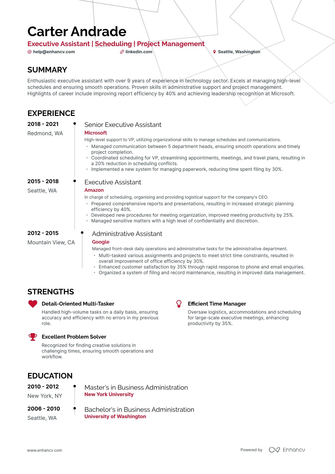 5 Executive Personal Assistant Resume Examples & Guide for 2024