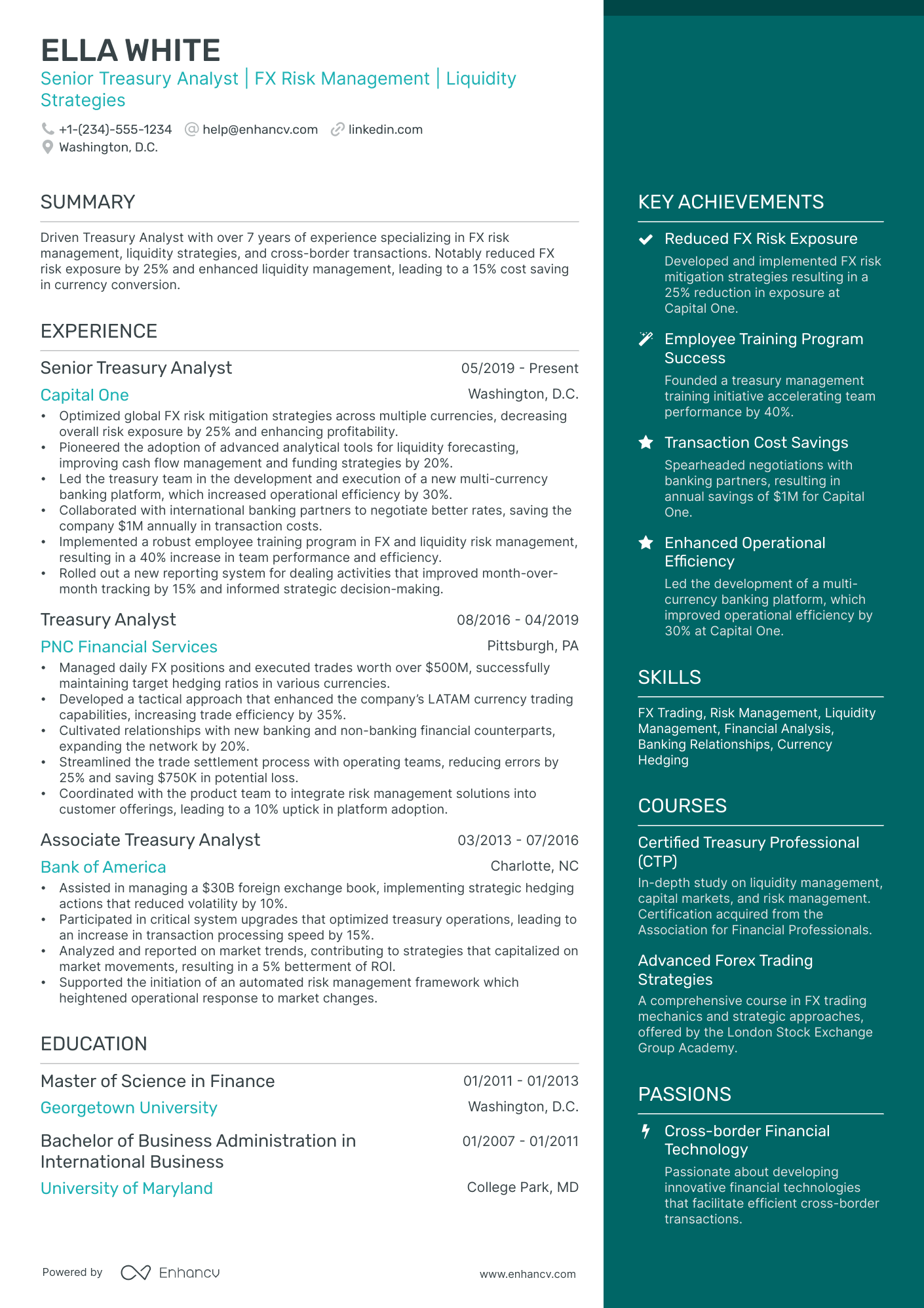 10 Treasury Manager Resume Examples & Guide for 2026