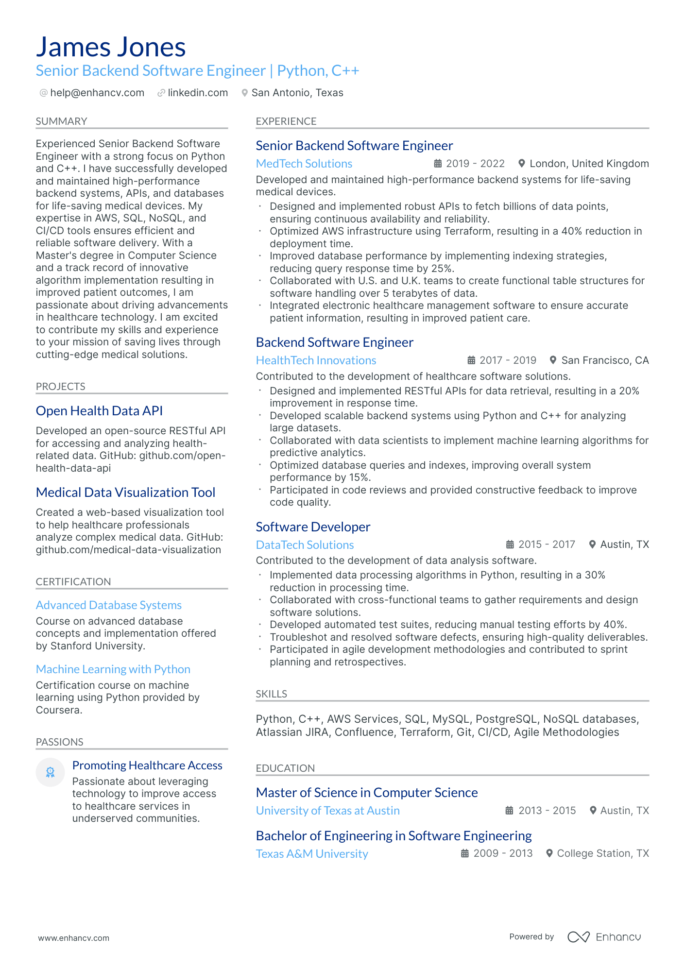 10 Senior Data Engineer Resume Examples & Guide for 2025