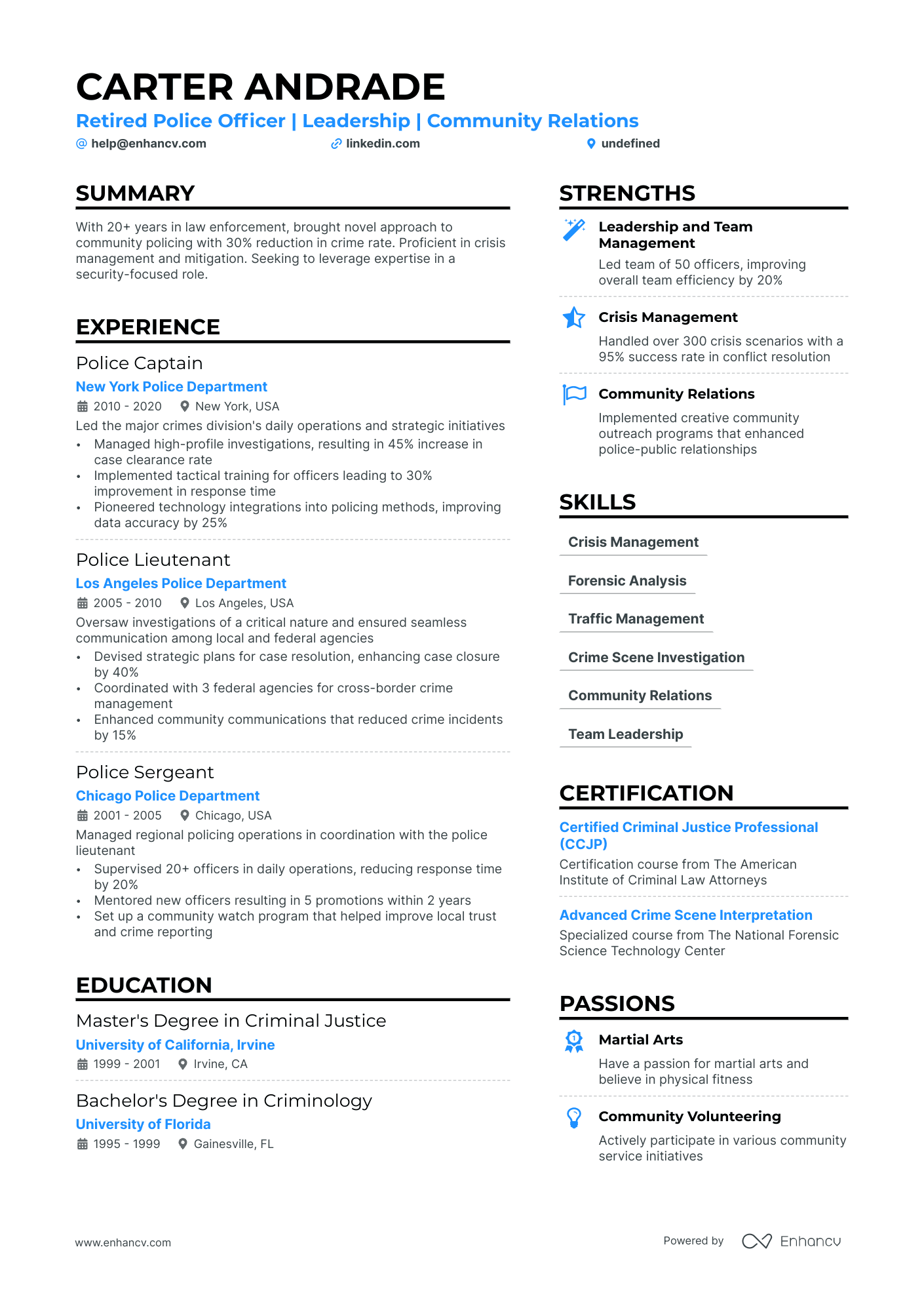 10 Police Officer Resume Examples & Guide for 2024