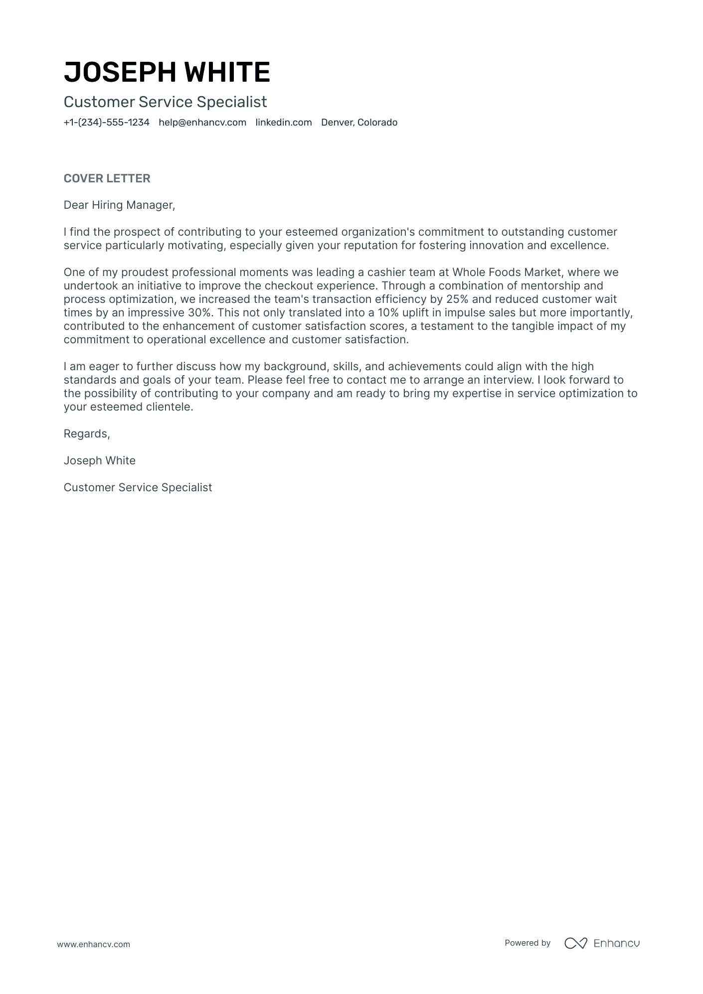 10 Professional Cashier Cover Letter Examples and Template for 2024 ...