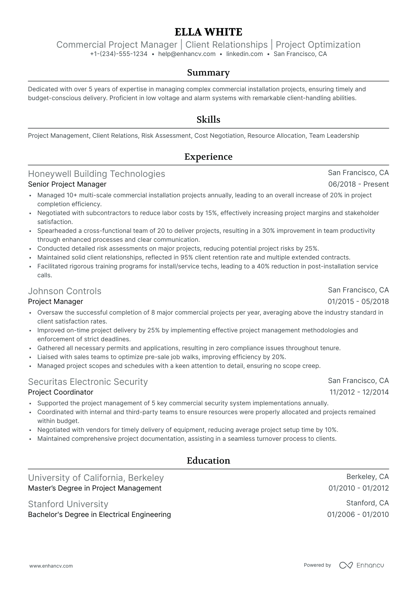 10 Commercial Project Manager Resume Examples & Guide for 2026