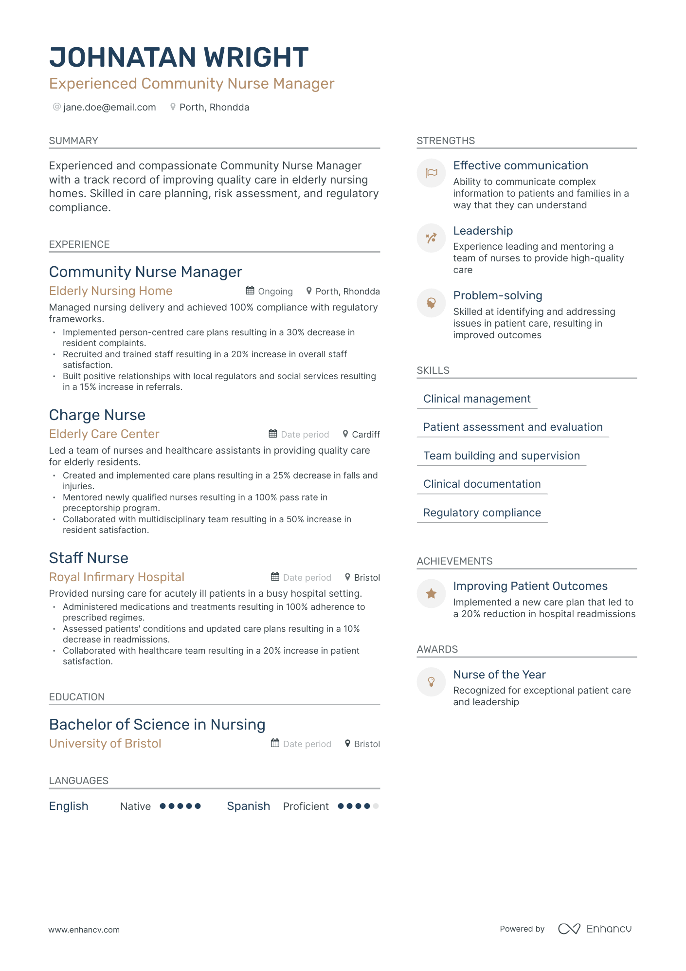 5 Nurse Manager Resume Examples & Guide for 2023