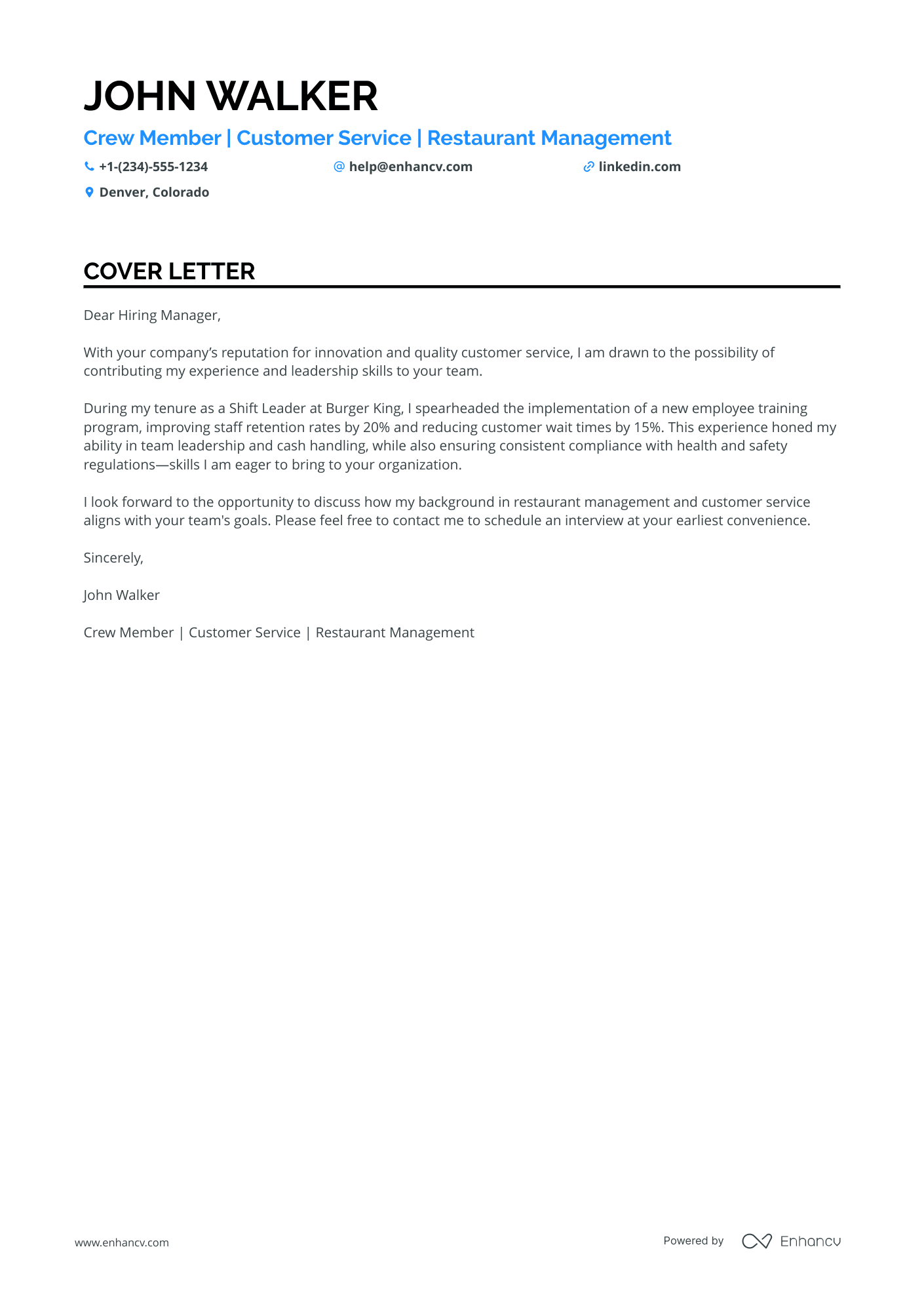 5 Professional McDonalds Cover Letter Examples and Template for 2026 ...