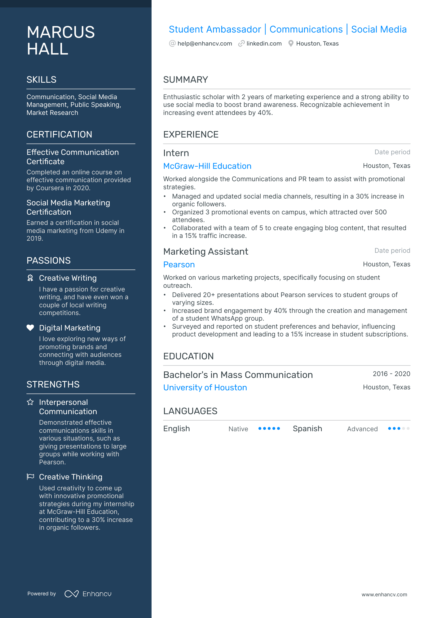 10 Student Ambassador Resume Examples & Guide for 2026