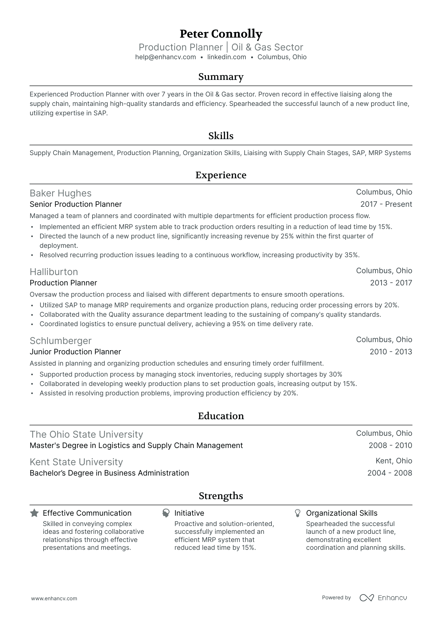10 Production Planner Resume Examples & Guide for 2026
