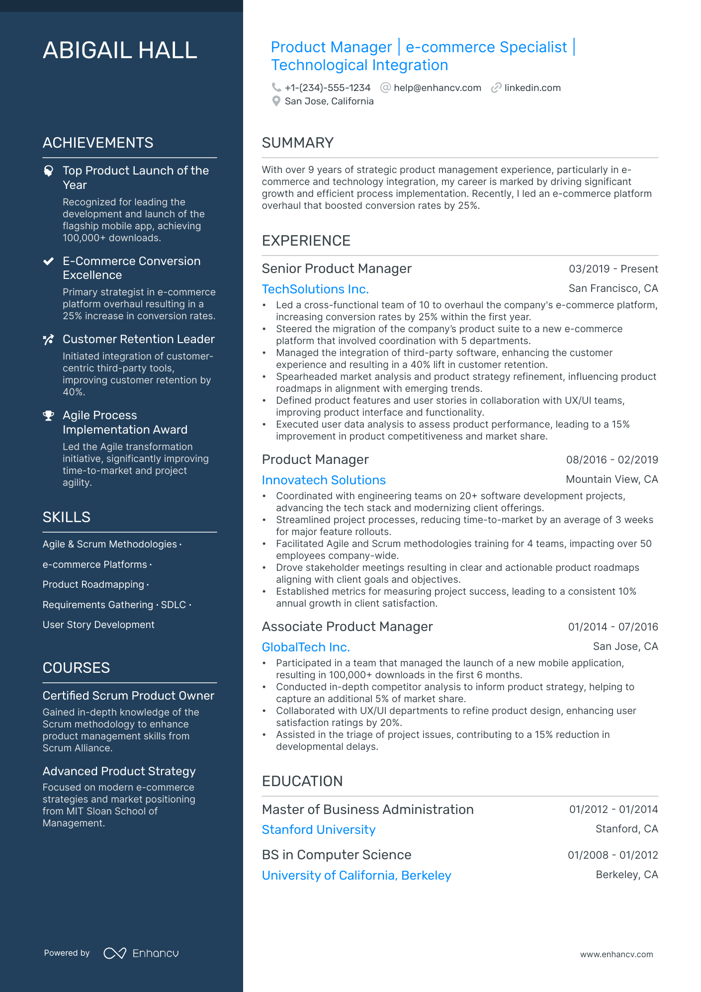 5 Ecommerce Product Manager Resume Examples & Guide for 2024
