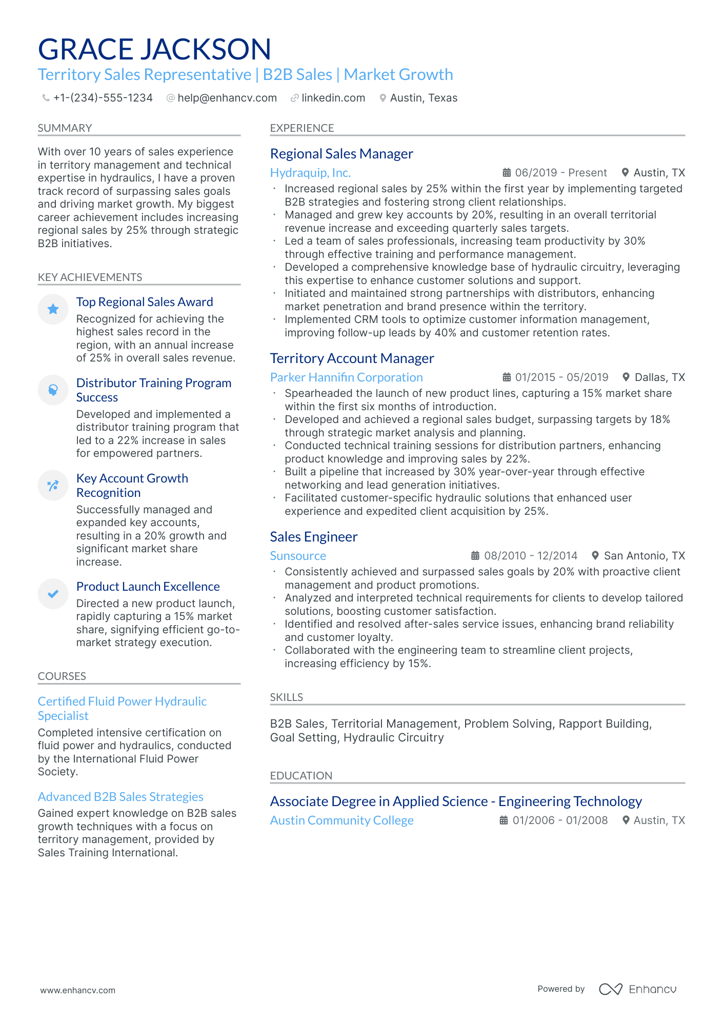 10 Territory Sales Representative Resume Examples & Guide for 2026