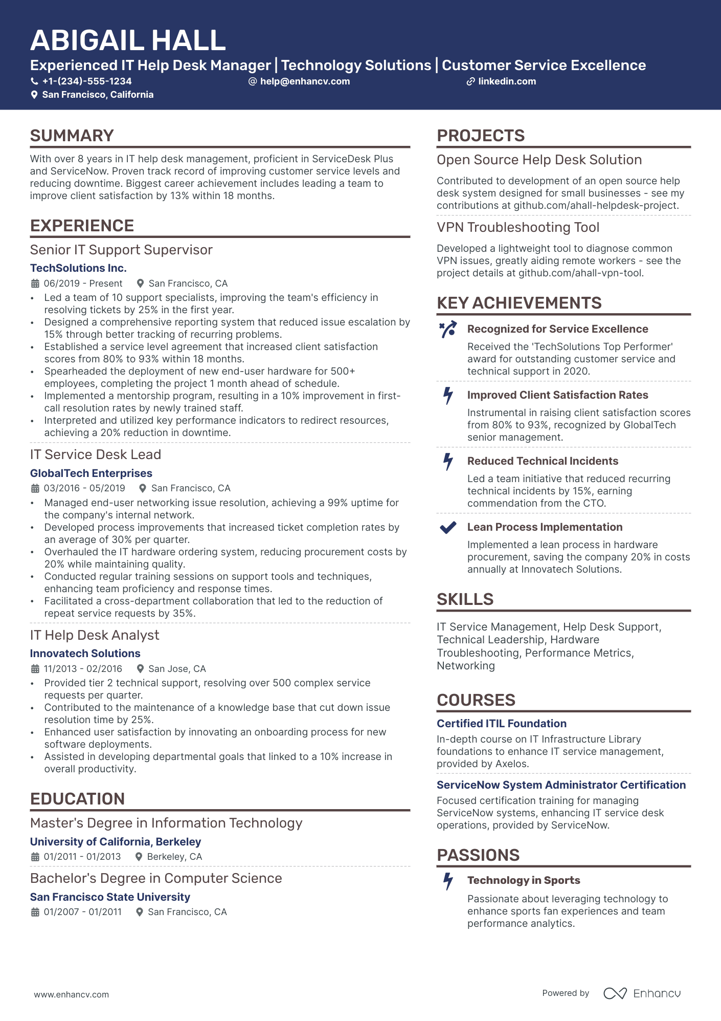 10 Help Desk Manager Resume Examples & Guide for 2025
