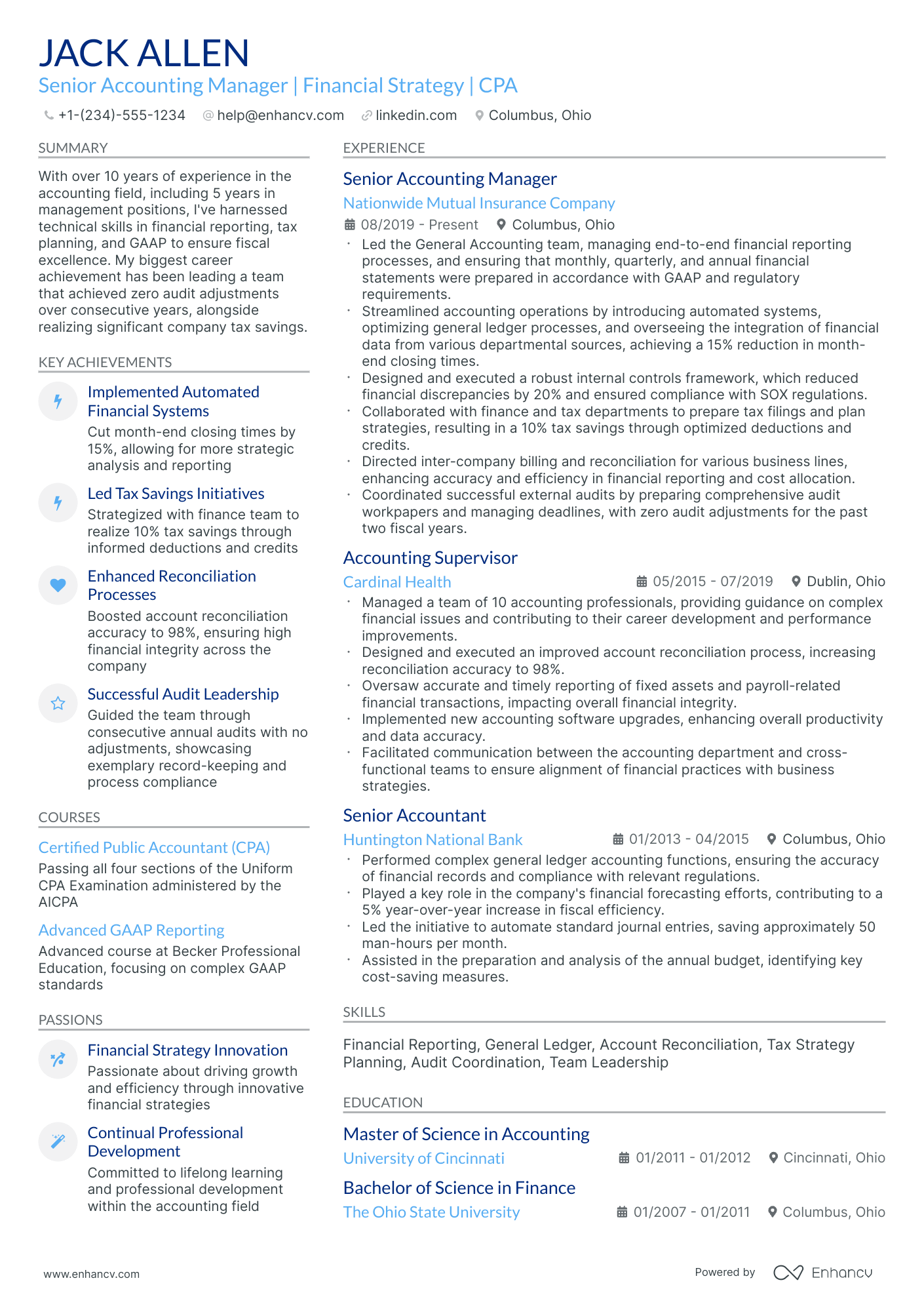 10 Financial Reporting Manager Resume Examples & Guide for 2026