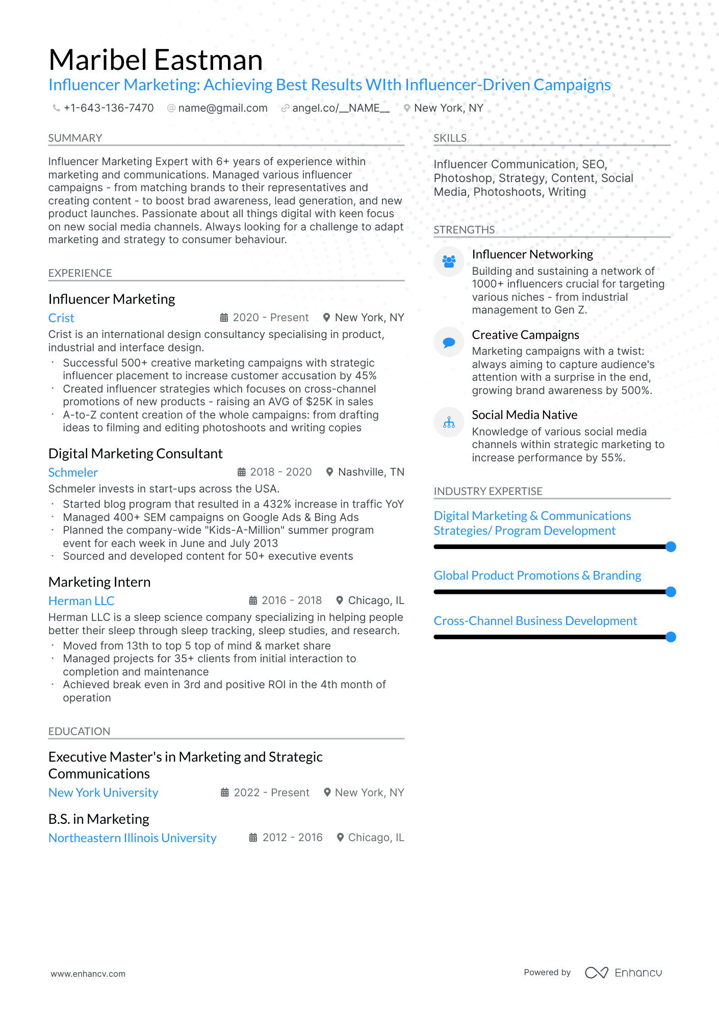 10 Influencer Marketing Resume Examples & Guide for 2026