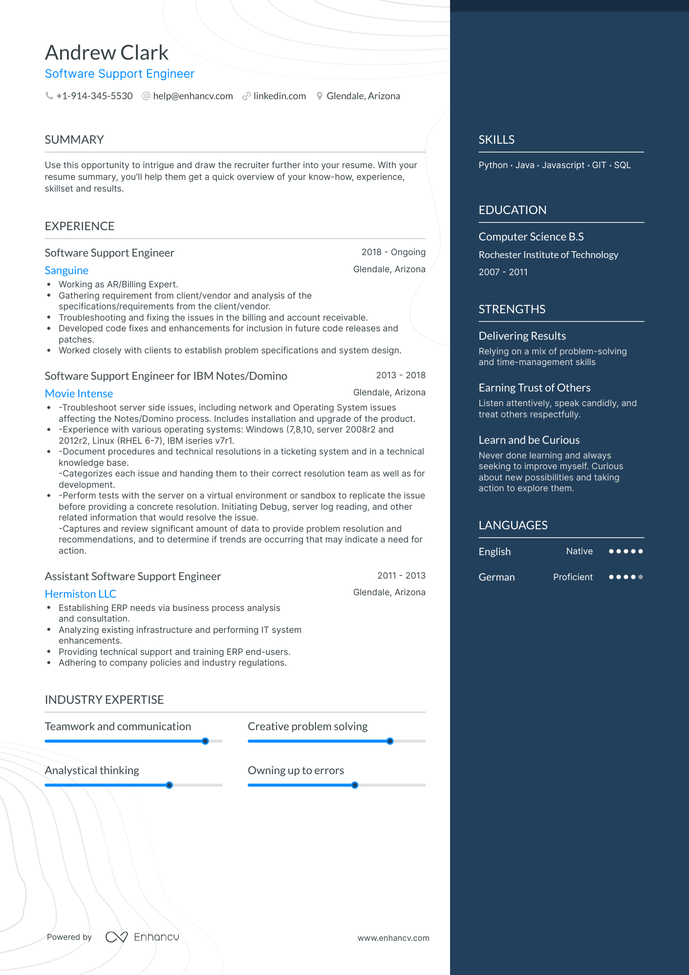 Software Support Engineer Resume Examples & Guide for 2023 (Layout ...