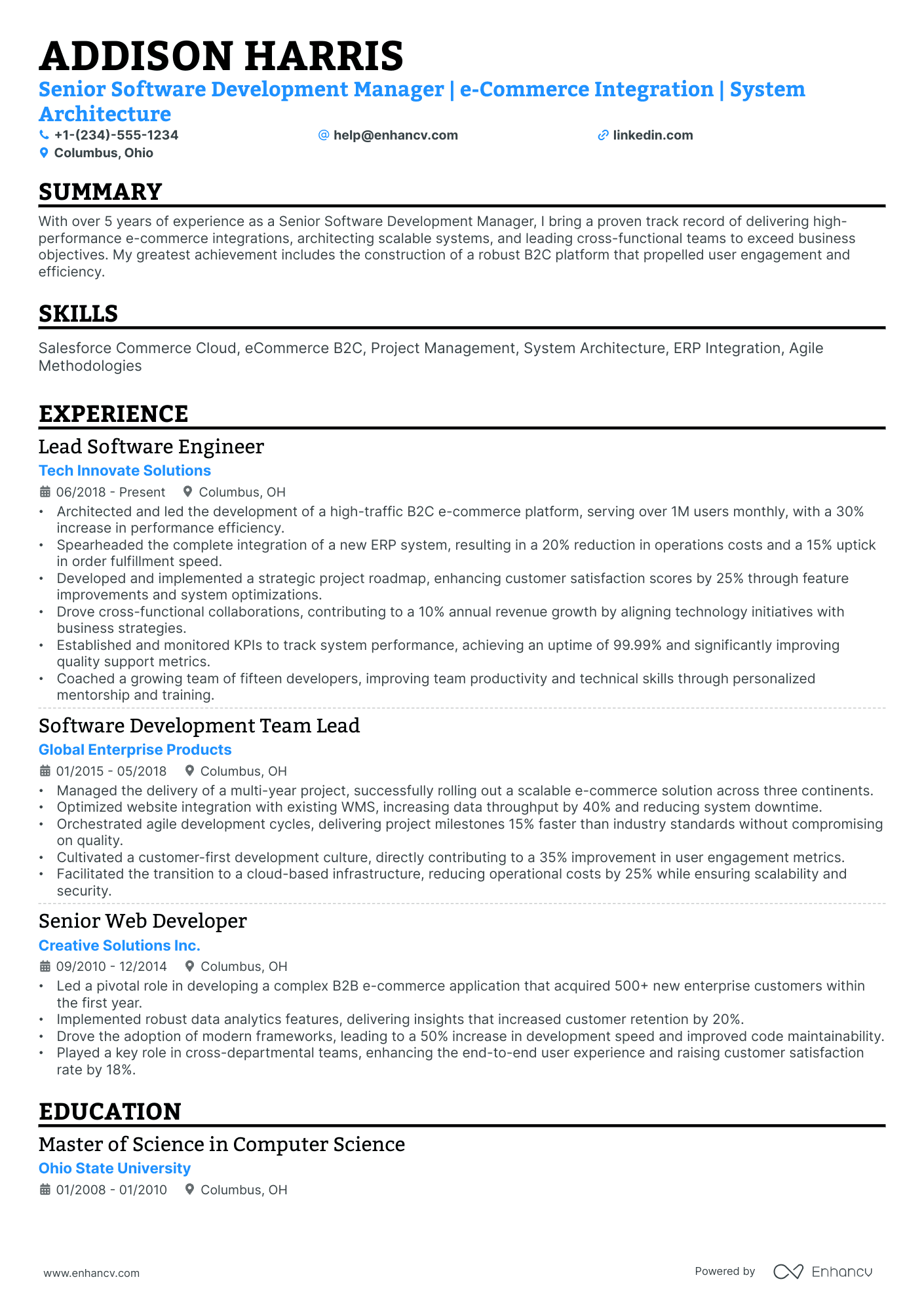 10 Software Development Manager Resume Examples & Guide for 2025