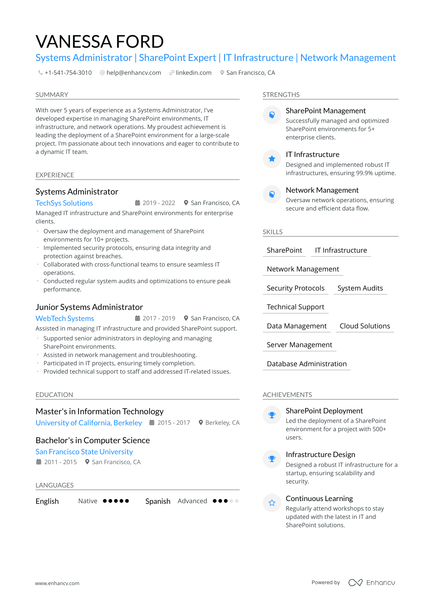 5 Sharepoint Resume Examples & Guide for 2024