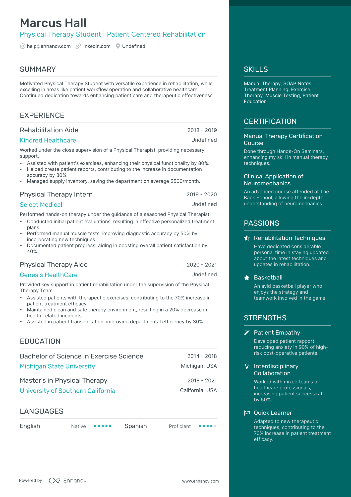 10 Physical Therapy Student Resume Examples & Guide for 2026