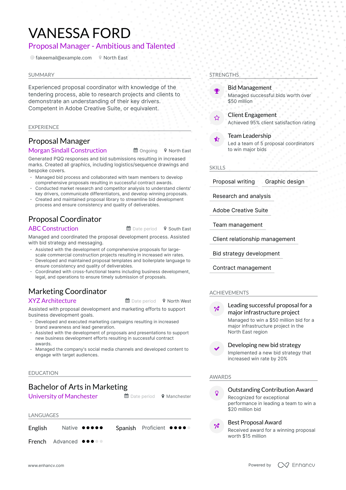 5 Proposal Manager Resume Examples & Guide for 2024