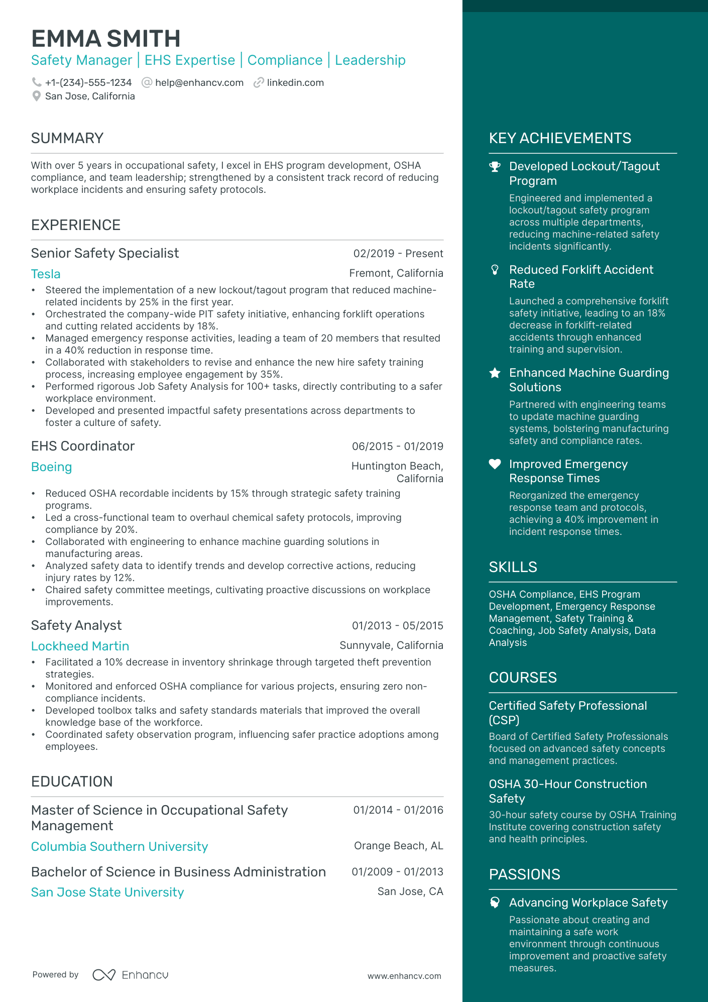 10 Safety Manager Resume Examples & Guide for 2026