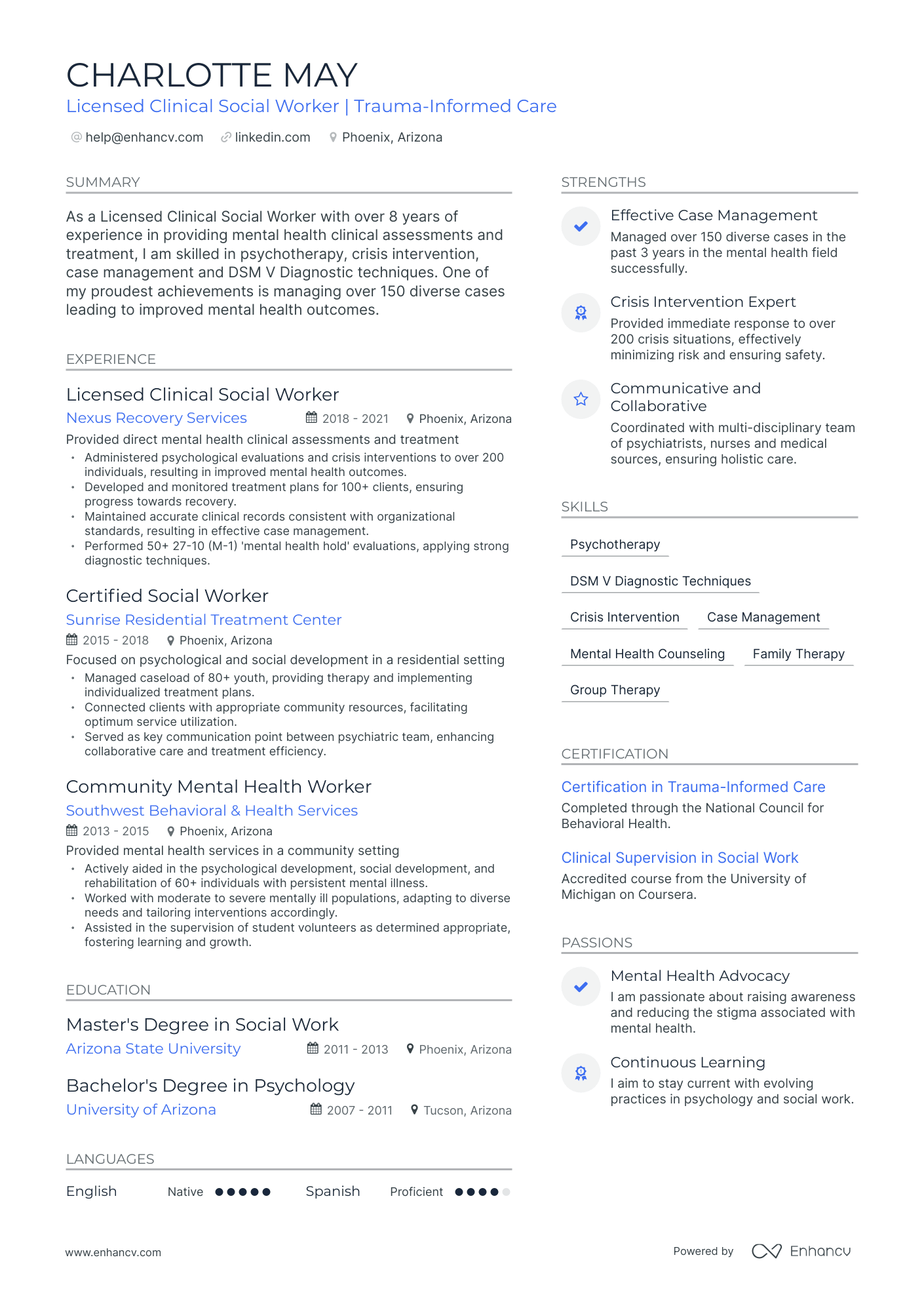 5 Clinical Social Worker Resume Examples & Guide for 2024