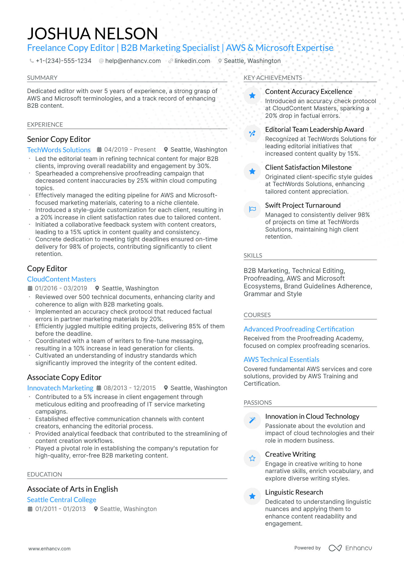 10 Freelance Copy Editor Resume Examples & Guide for 2026