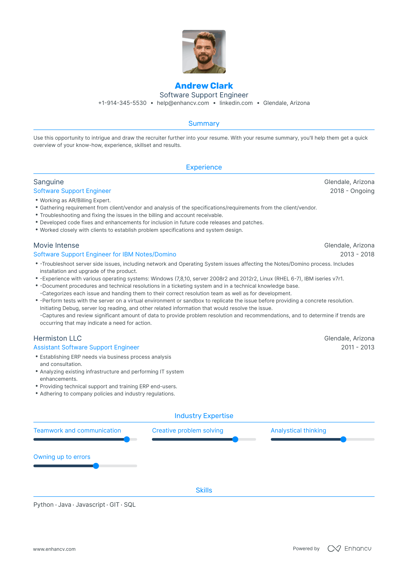 Software Support Engineer Resume Examples & Guide for 2023 (Layout ...