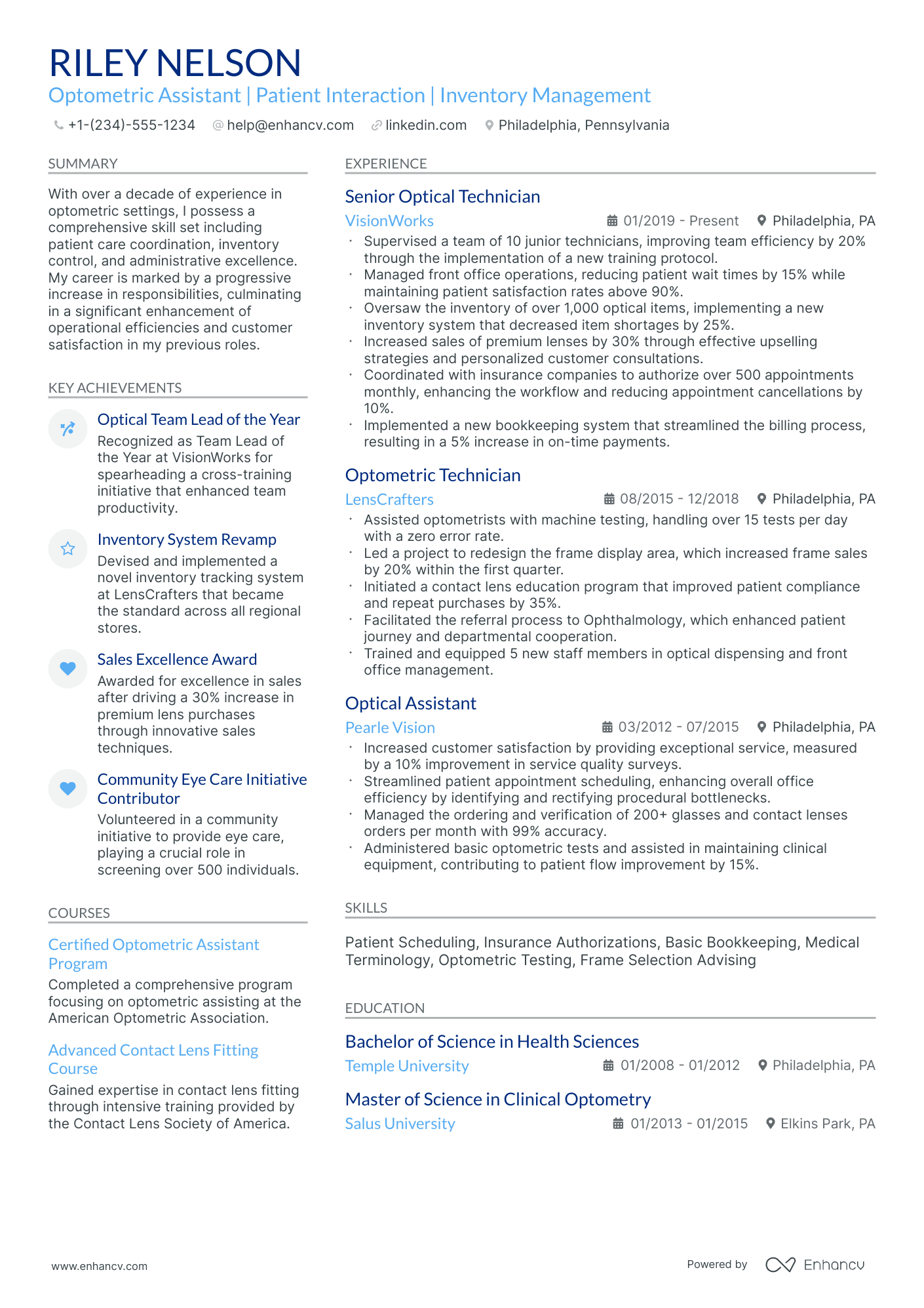 10 Optometrist Resume Examples, Templates & Guide for 2026