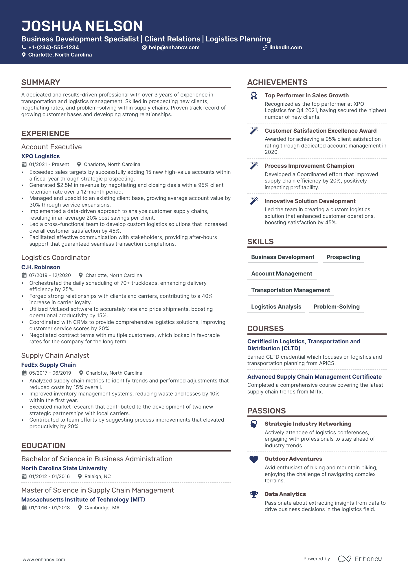 5 Logistics Account Manager Resume Examples & Guide for 2024