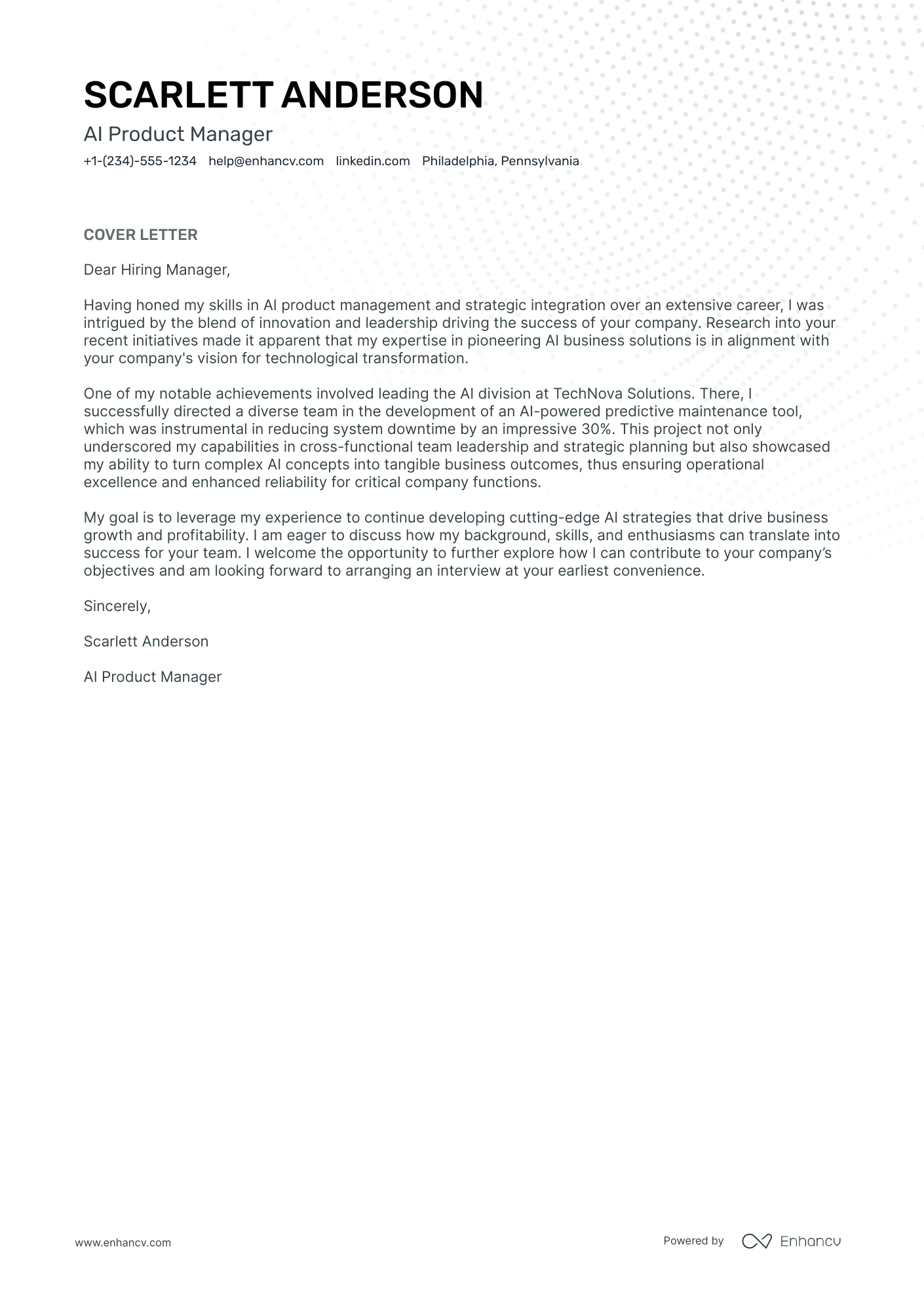 26 Professional Product Manager Cover Letter Examples and Template for ...