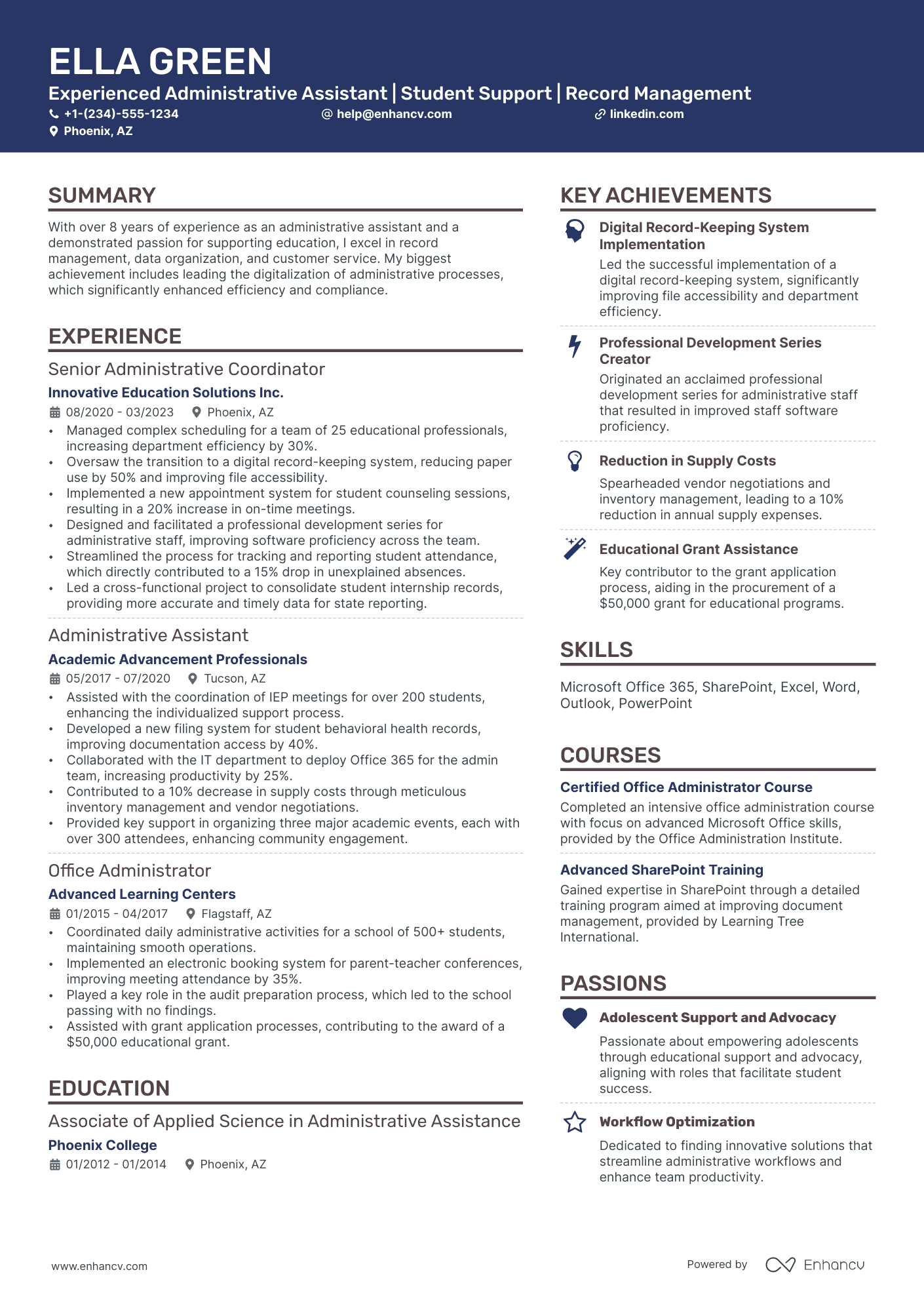10 School Administrative Assistant Resume Examples & Guide for 2026