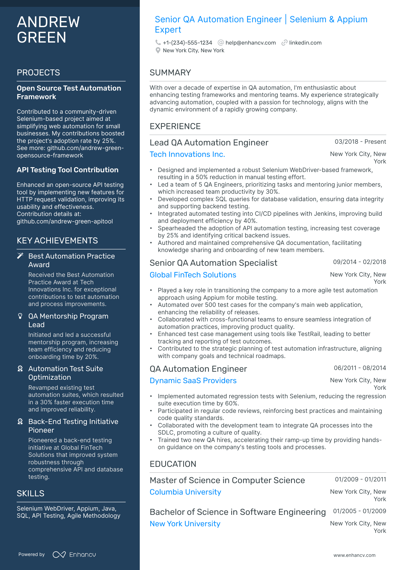 10 QA Automation Resume Examples With 10/10 Score In 2025