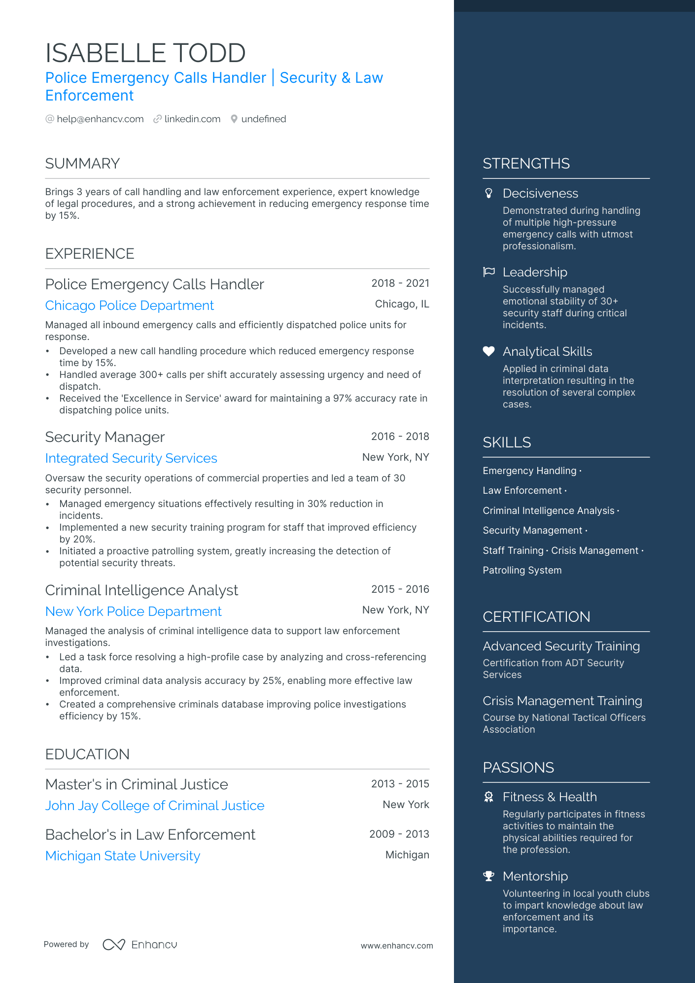 10 Police Officer Resume Examples & Guide for 2025