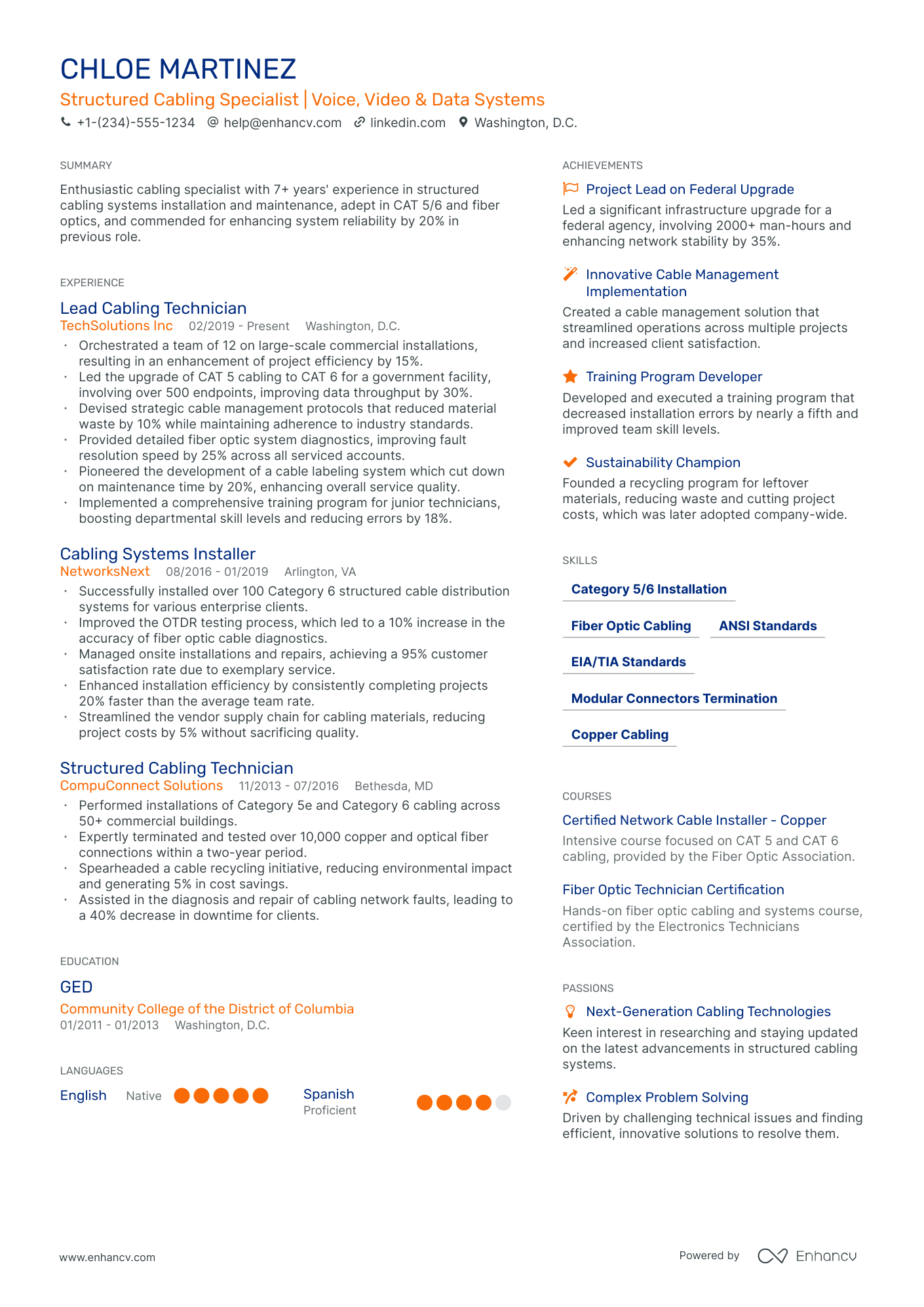 5 Cable Technician Resume Examples & Guide for 2024