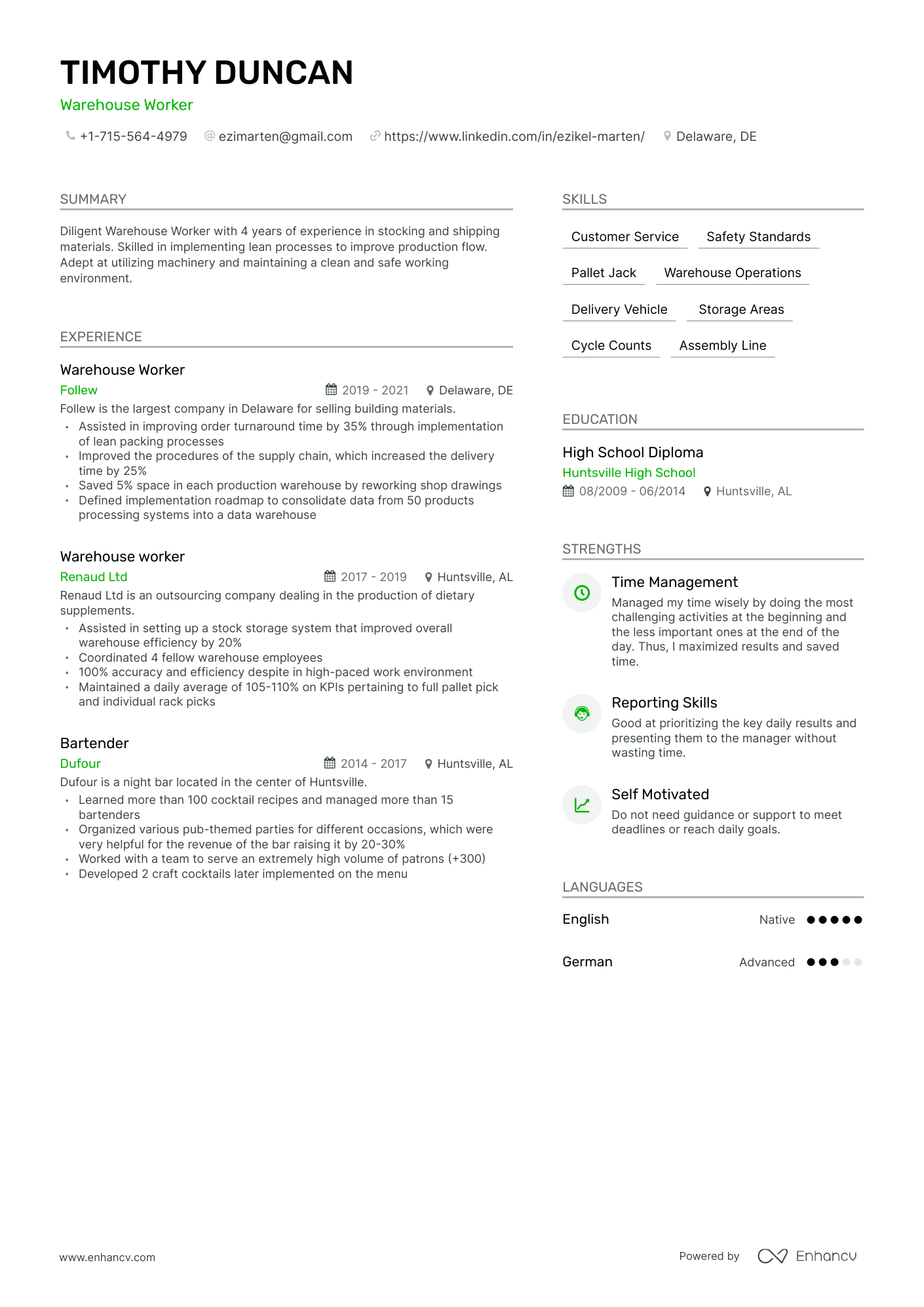 Warehouse Worker Resume Examples & Guide for 2023 (Layout, Skills ...