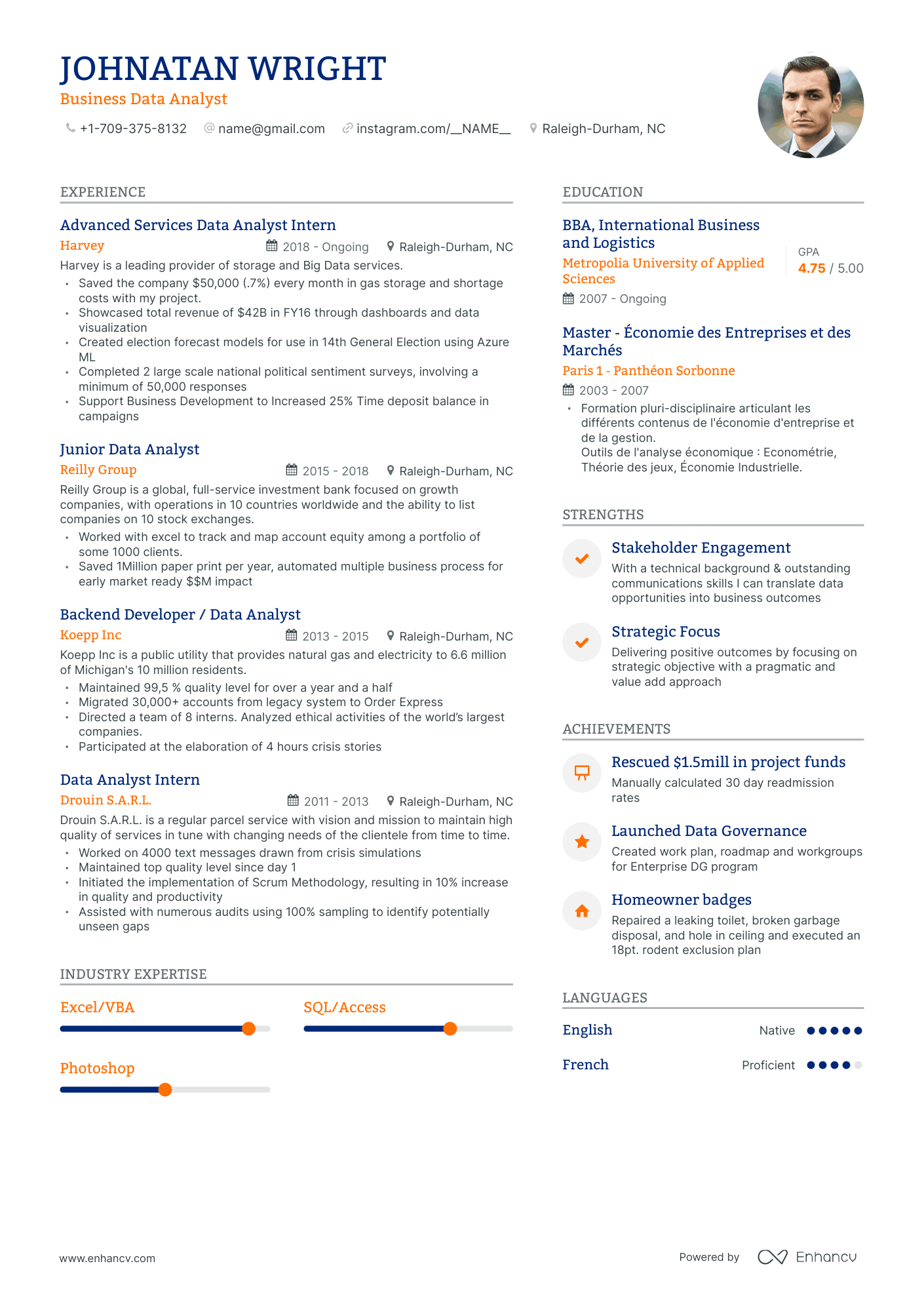 5 Business Data Analyst Resume Examples & Guide for 2023