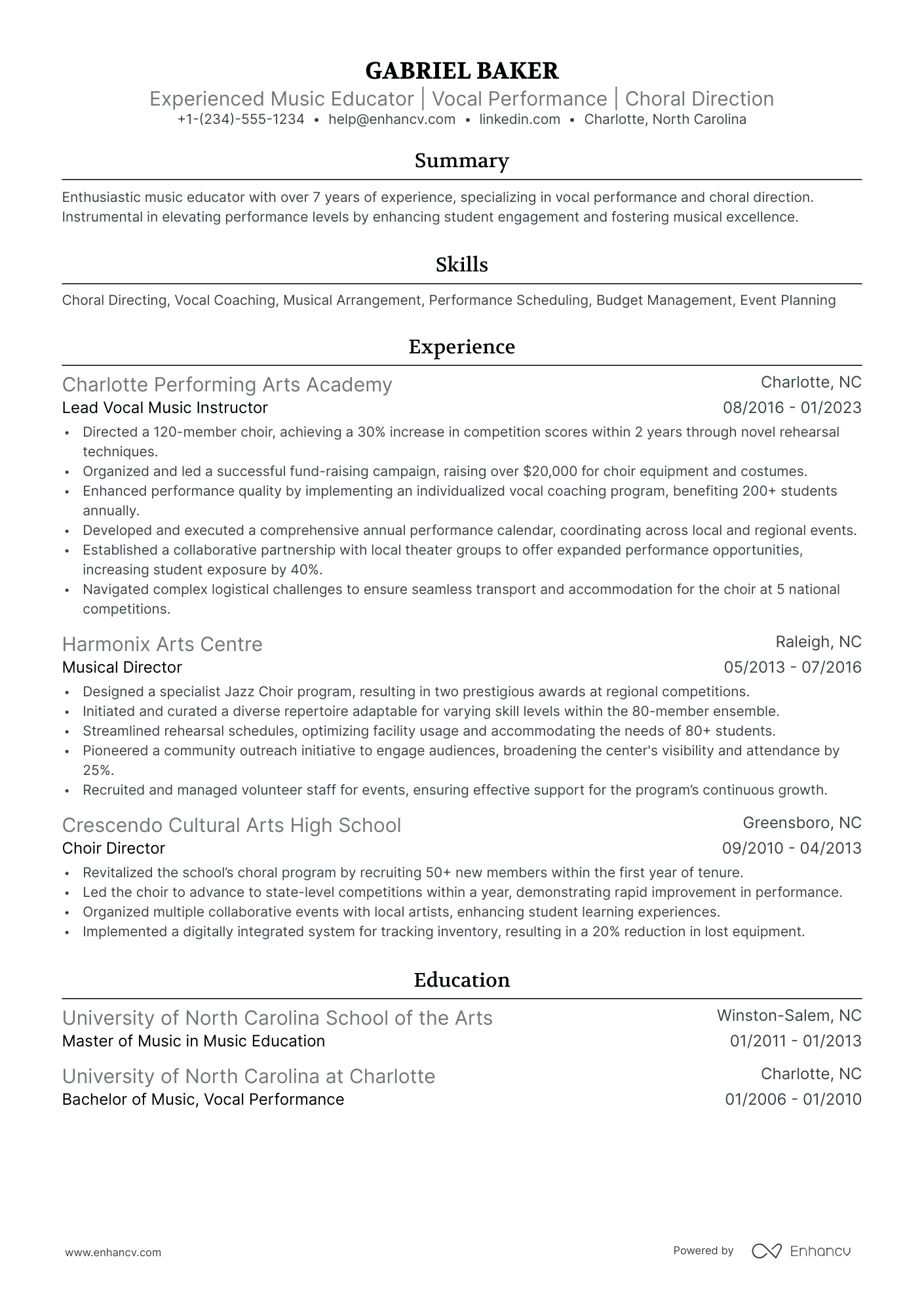 10 Music Director Resume Examples & Guide for 2026