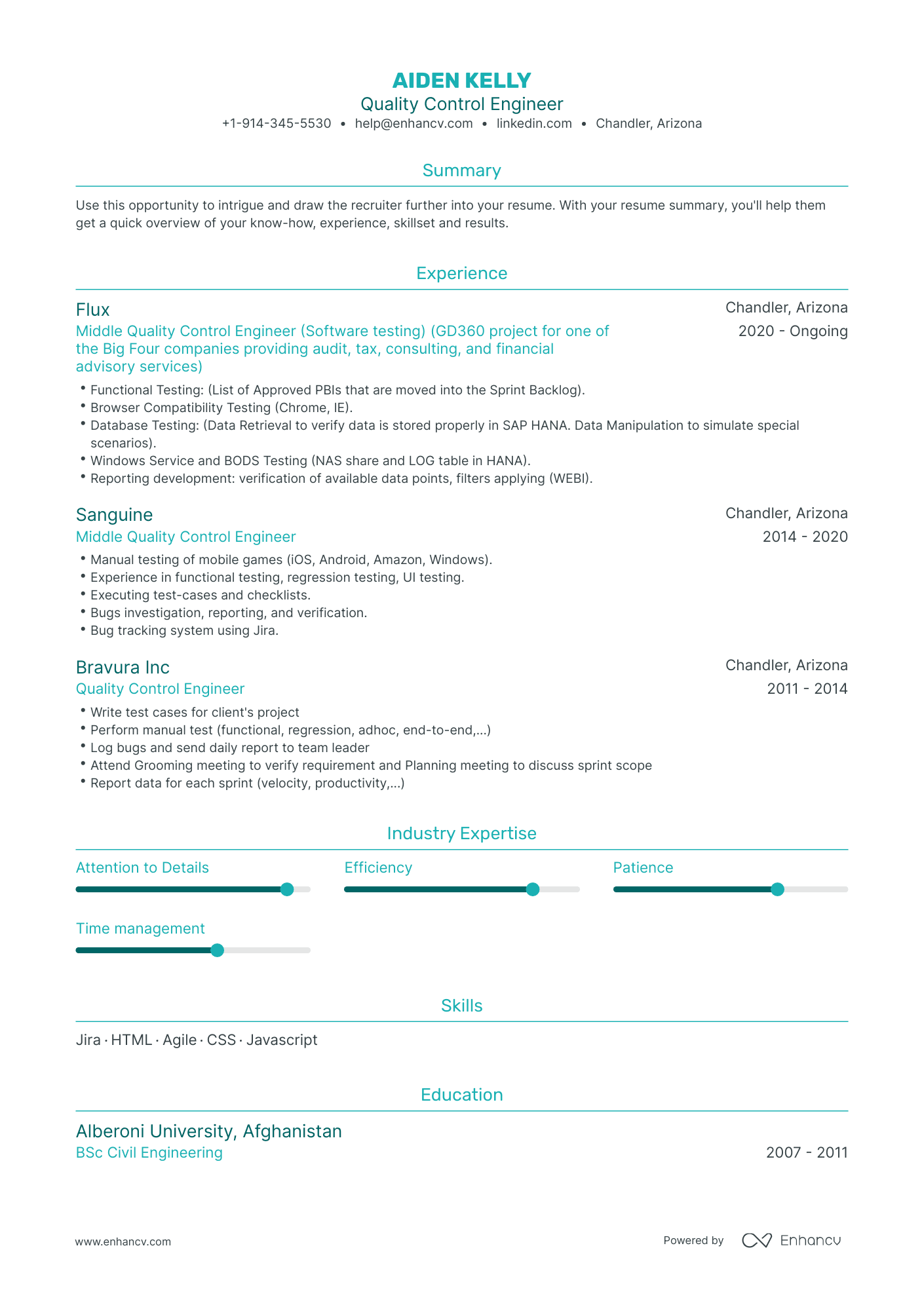 Quality Control Engineer Resume Examples & Guide for 2023 (Layout ...