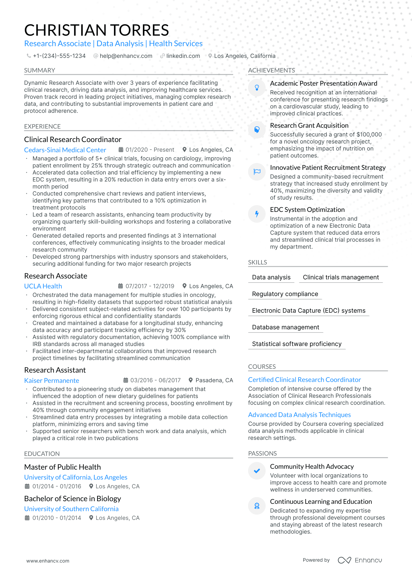 5 Research Associate Resume Examples & Guide for 2024