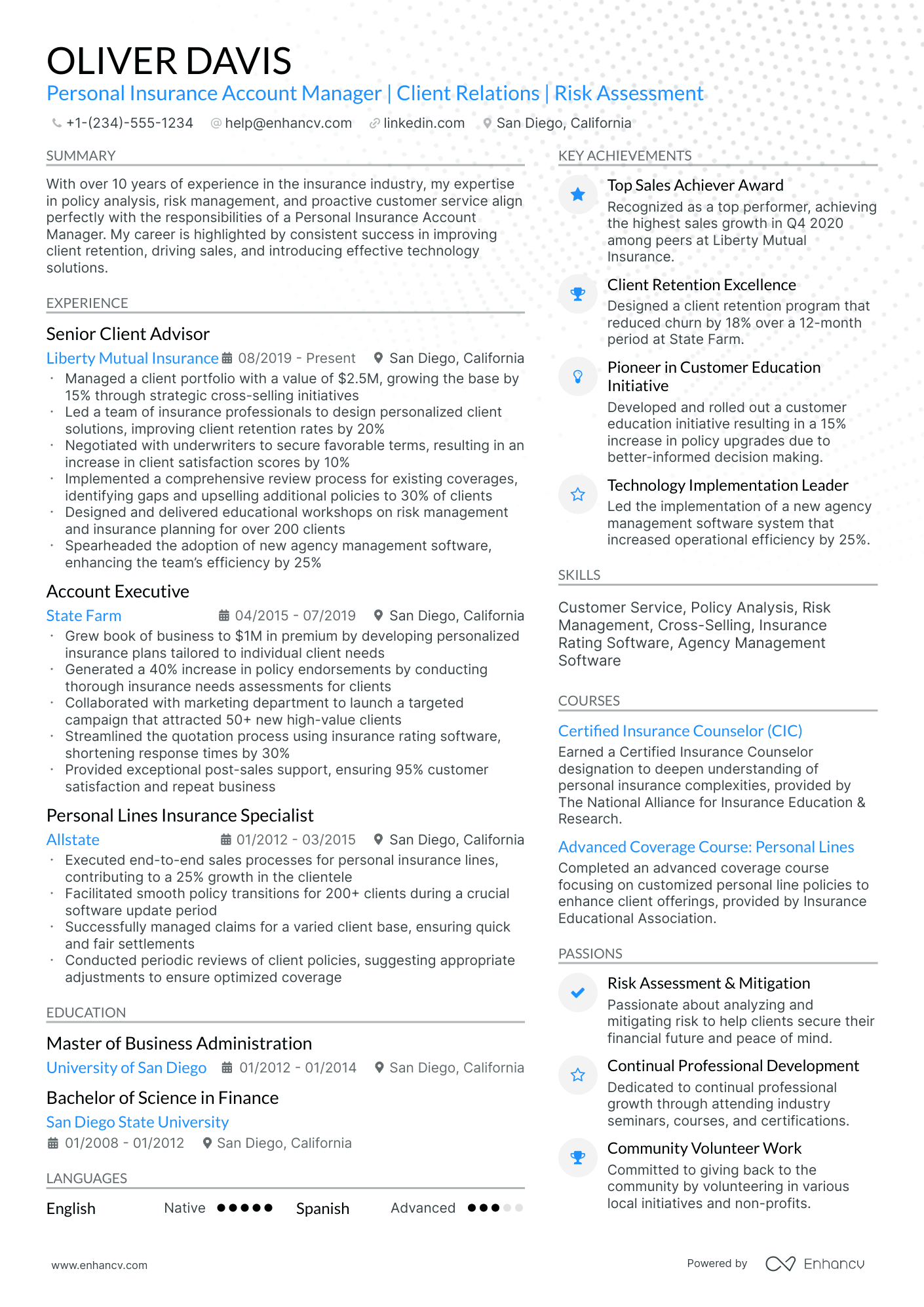 10 Insurance Account Manager Resume Examples & Guide for 2026