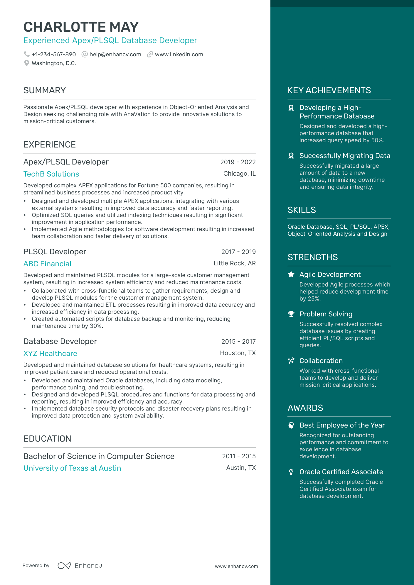 10 Database Developer Resume Examples, Templates & Guide for 2025