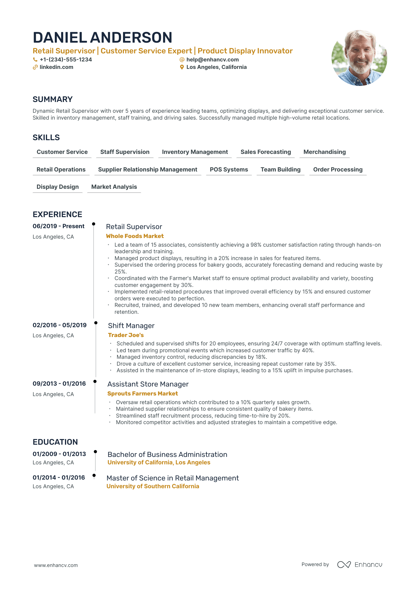 5 Retail Sales Supervisor Resume Examples & Guide for 2024