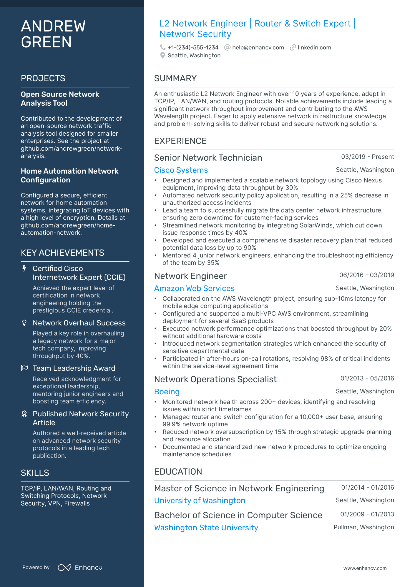 10 L2 Network Engineer Resume Examples & Guide for 2026