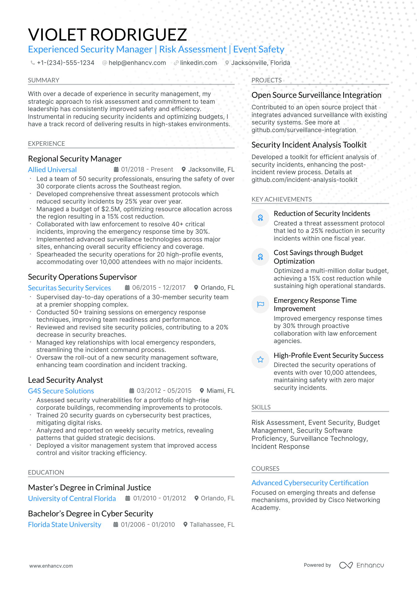10 Security Director Resume Examples & Guide for 2026