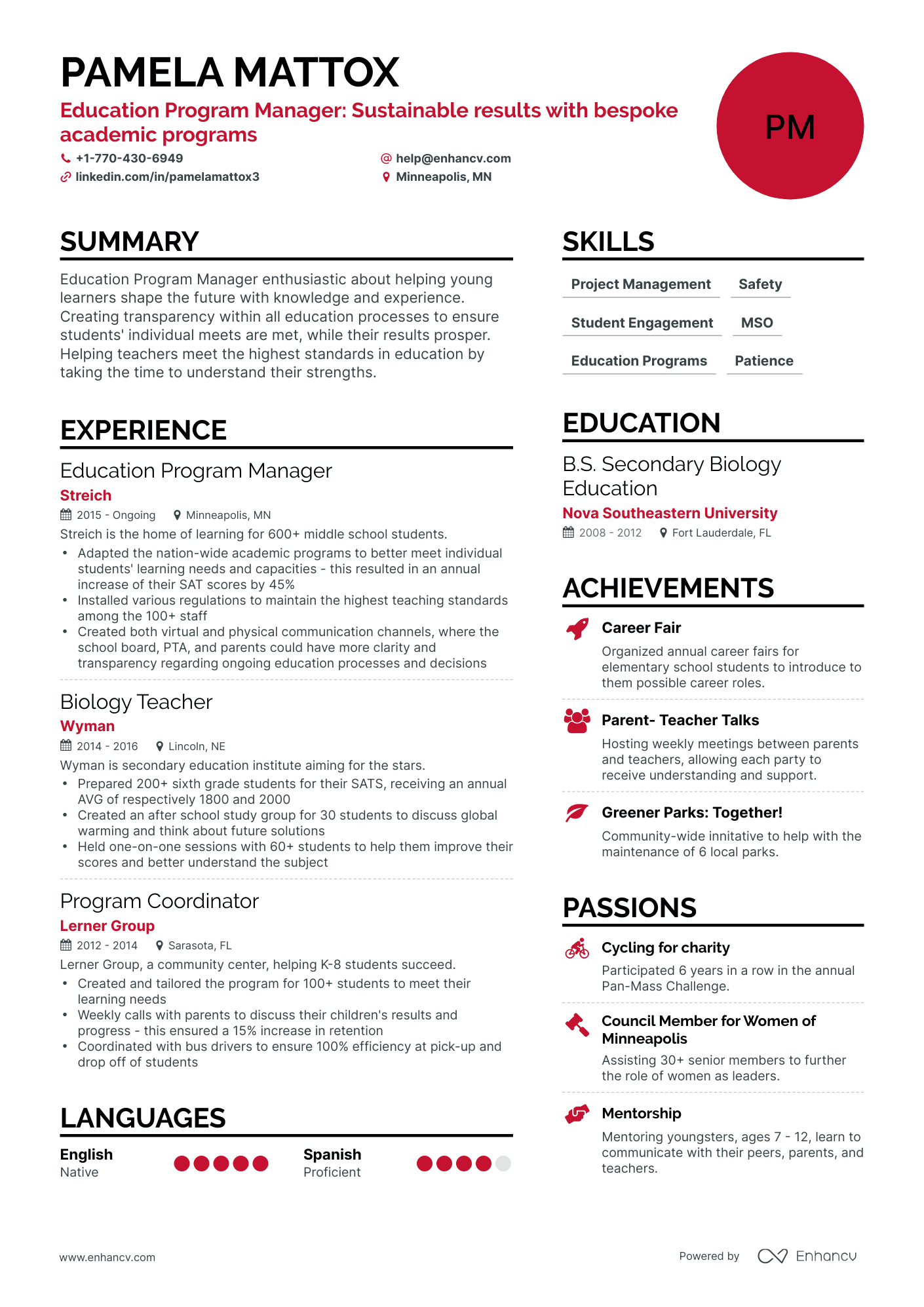 5 Education Program Manager Resume Examples & Guide for 2024