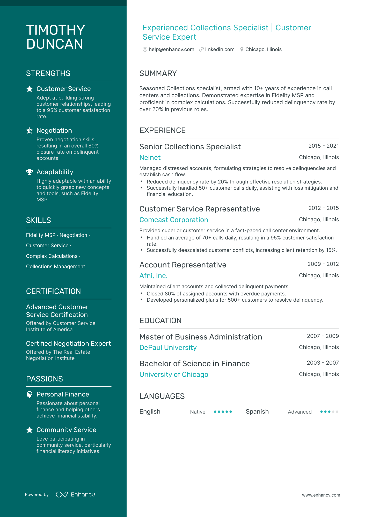 5 Collections Specialist Resume Examples & Guide for 2024