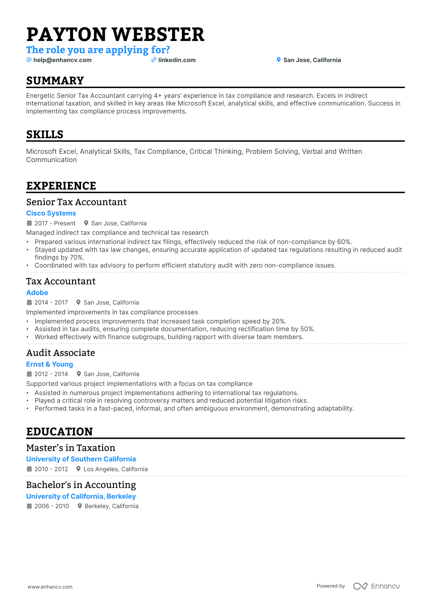 10 Senior Tax Accountant Resume Examples & Guide for 2026