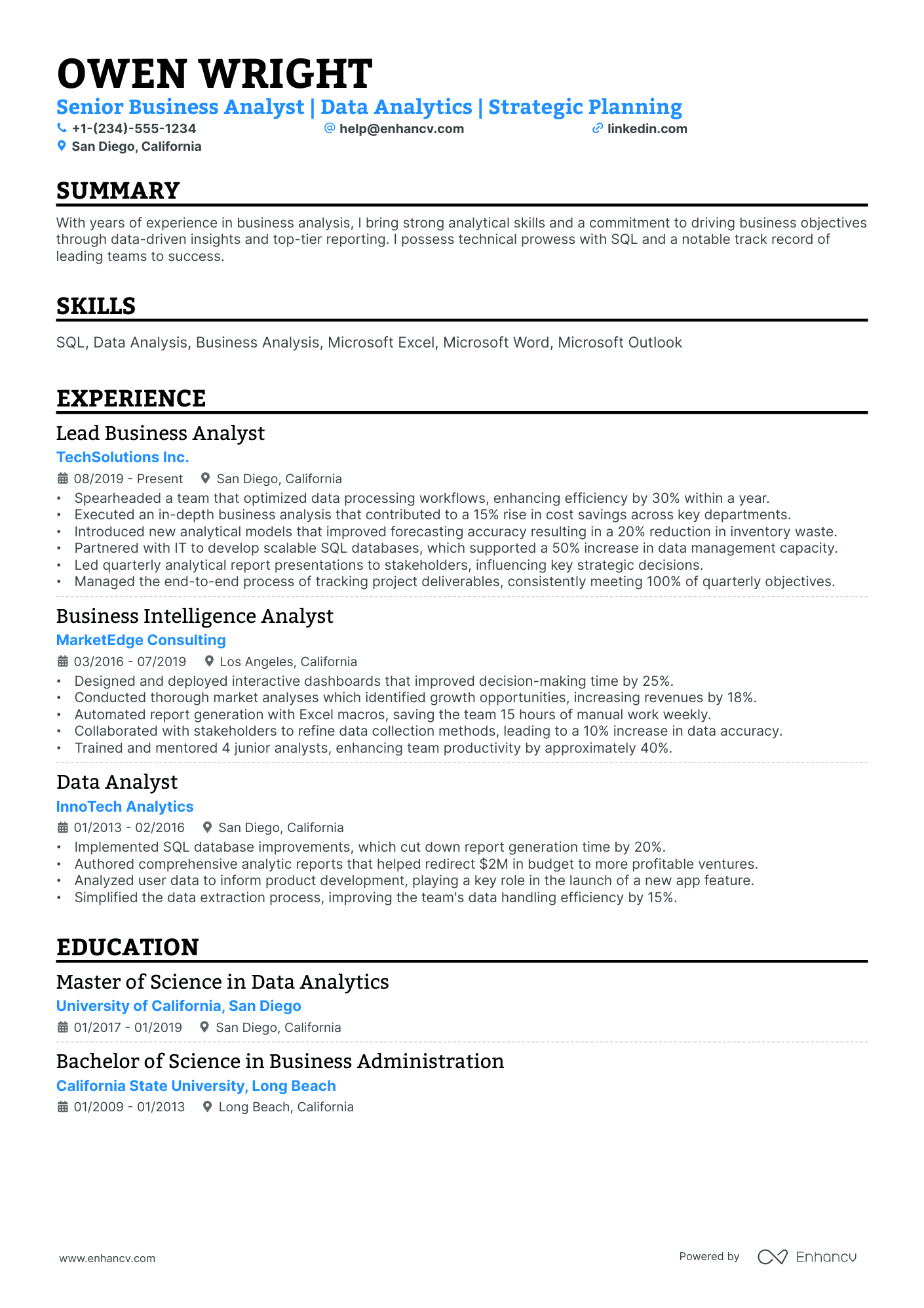 10 Excel Data Analyst Resume Examples & Guide for 2025
