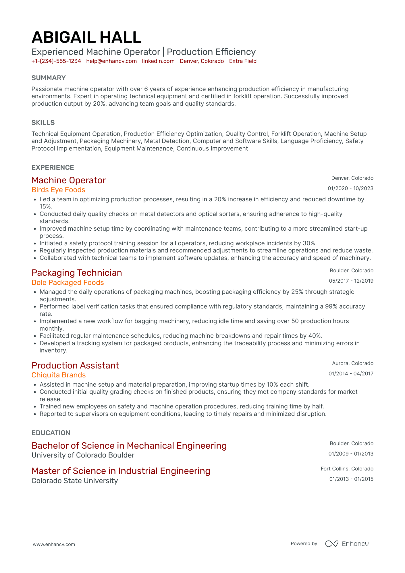17 Machine Operator Resume Examples - March 2026